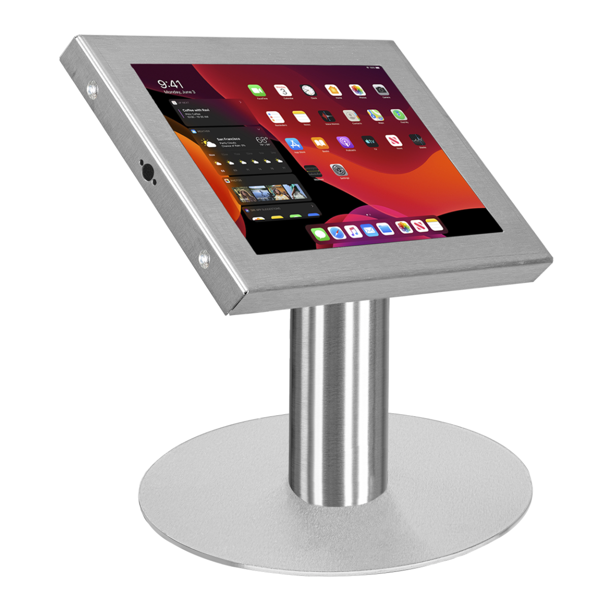 Tablet desk stand Securo M for 9-11 inch tablets - stainless steel