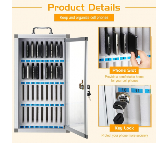 Lockable storage cabinet KMT36 for 36 cell phones